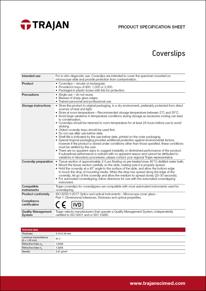 Product Specification Sheets