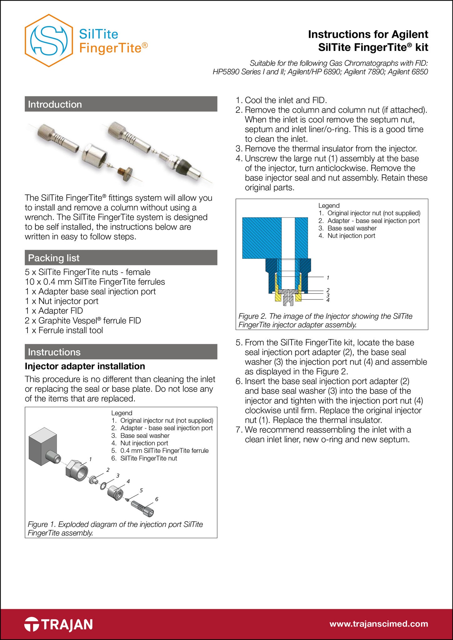 Instructions for Agilent SilTite FingerTite kit