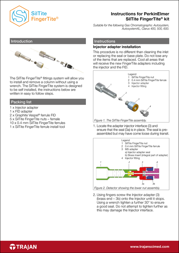 Instructions for PerkinElmer SilTite FingerTite kit - Trajan Scientific ...