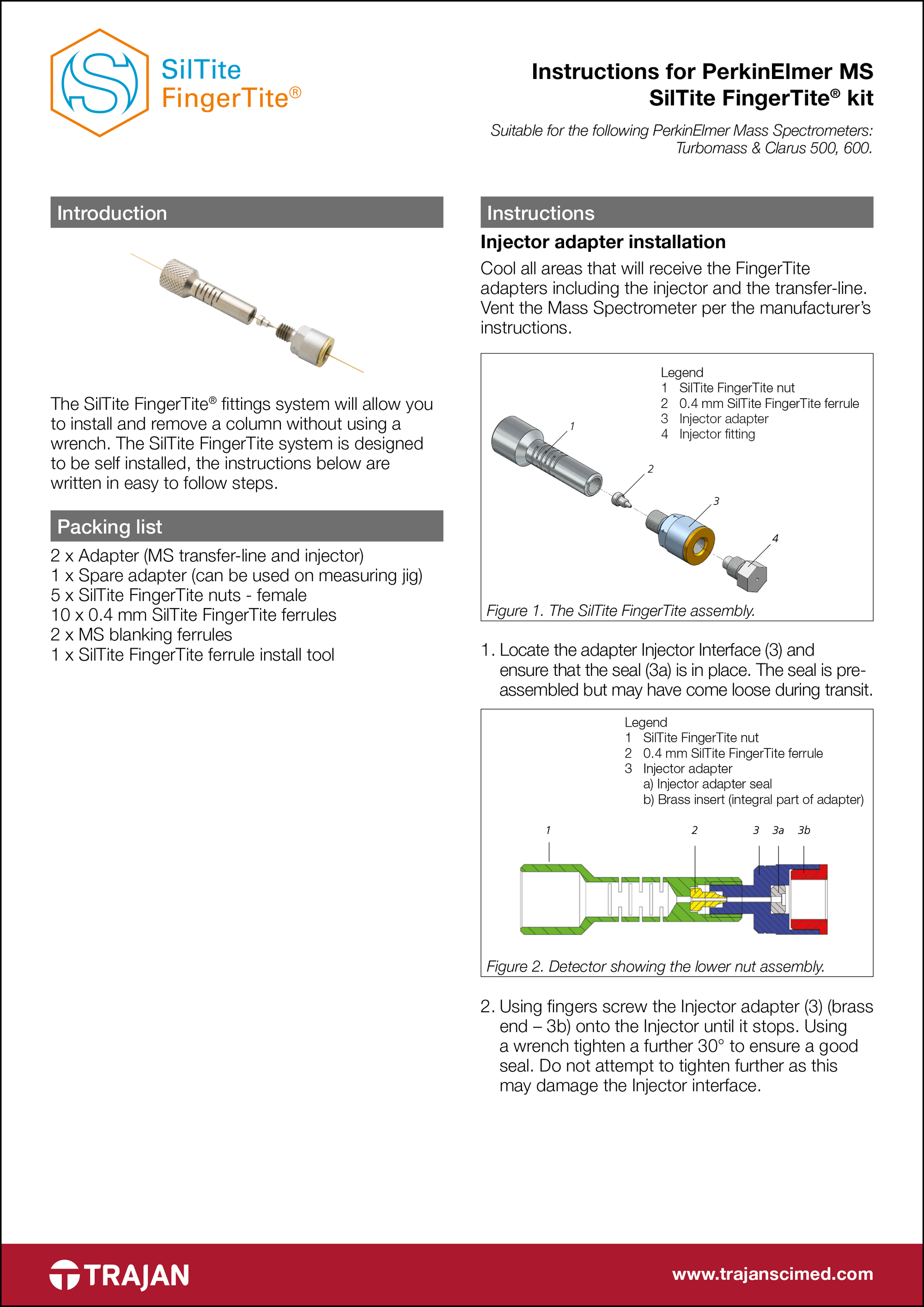 Instructions for PerkinElmer MS SilTite FingerTite kit