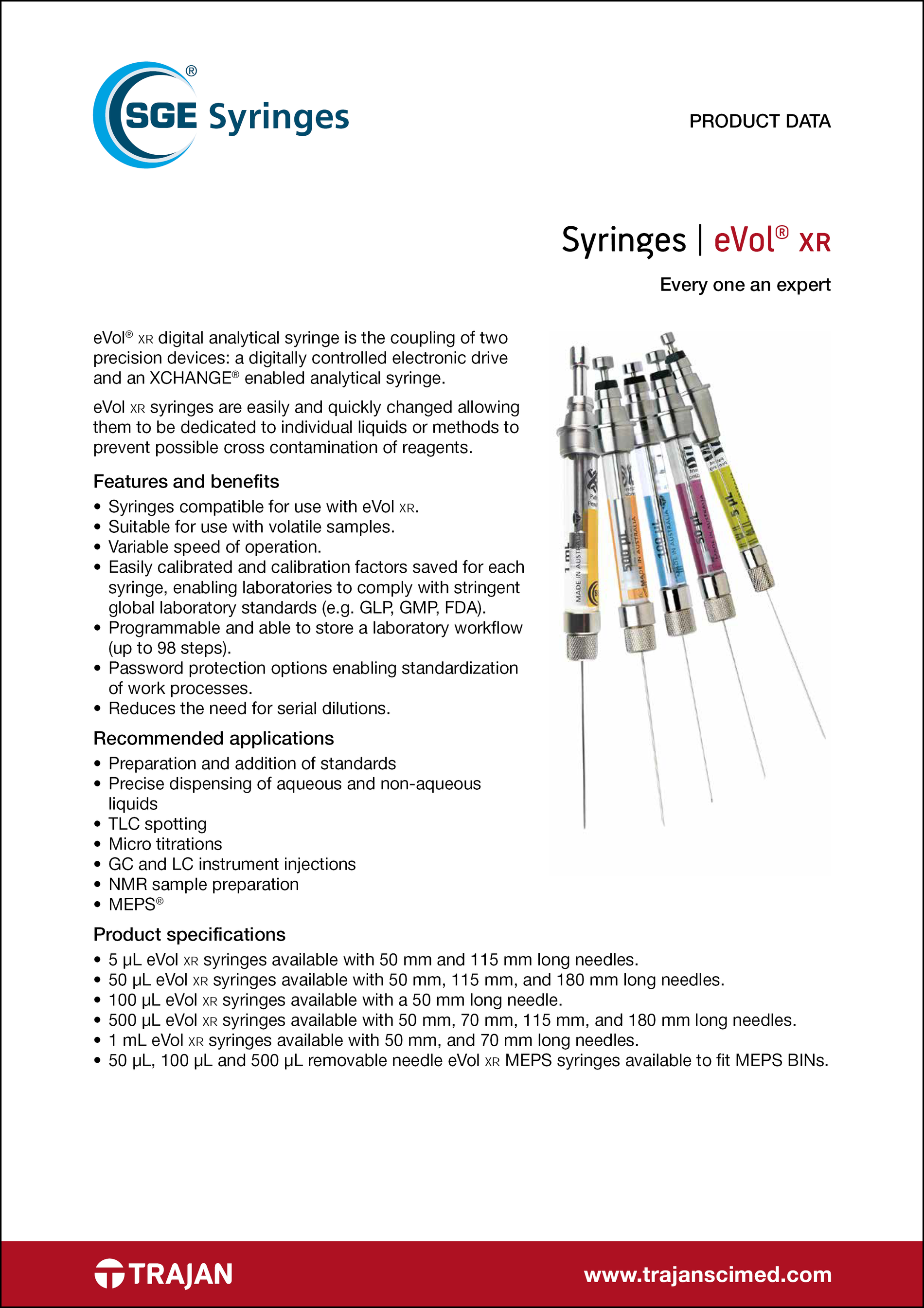 eVol syringes - Trajan Scientific and Medical
