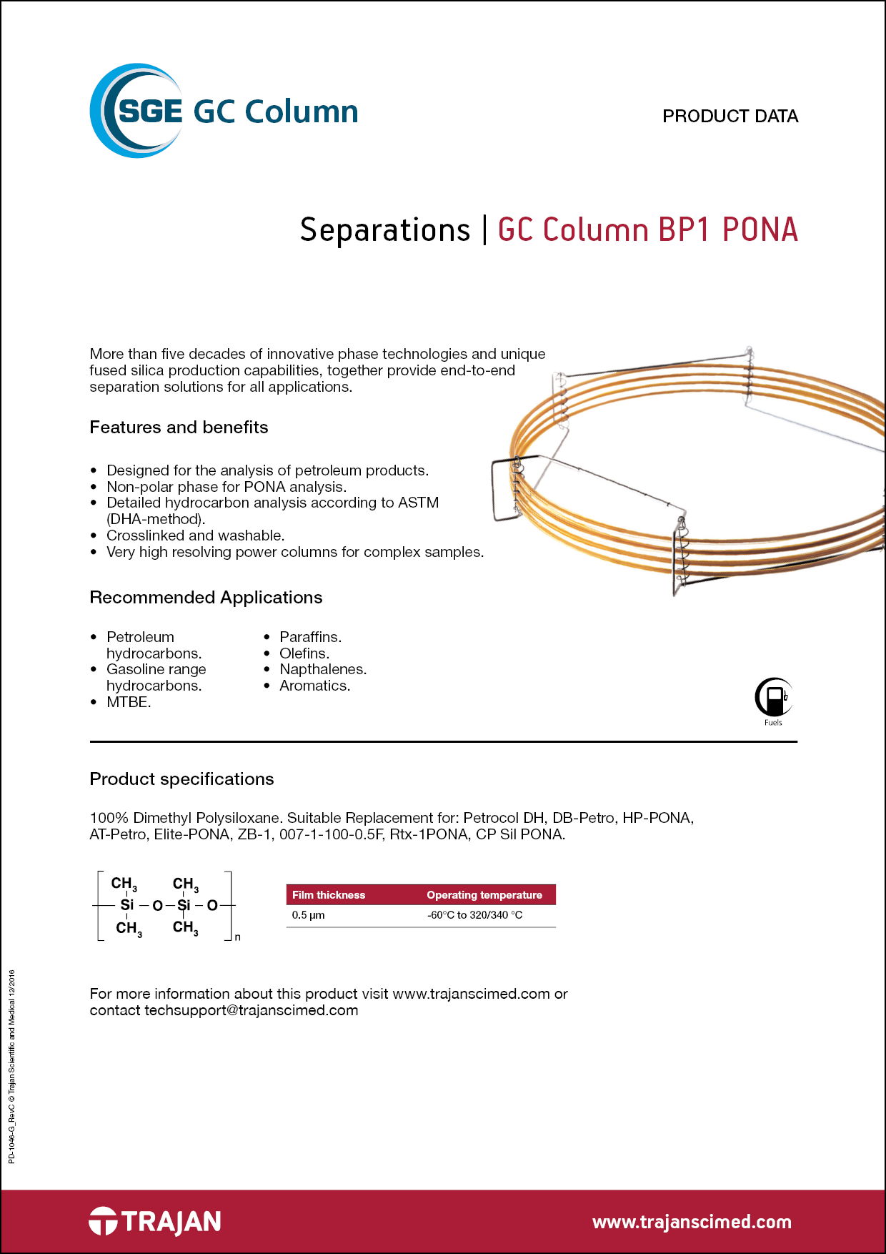 BP1 PONA GC columns