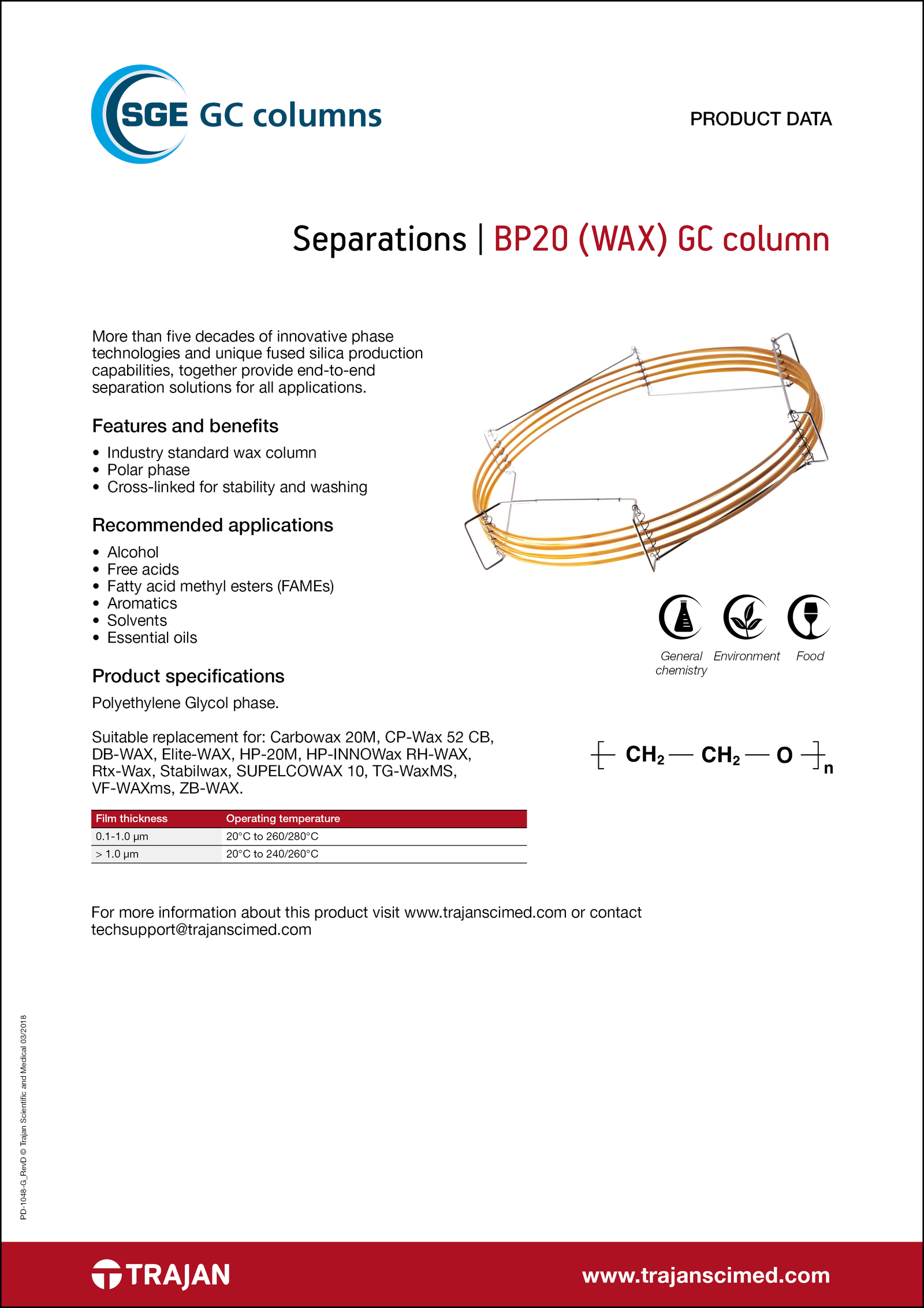 BP20 (WAX) GC columns