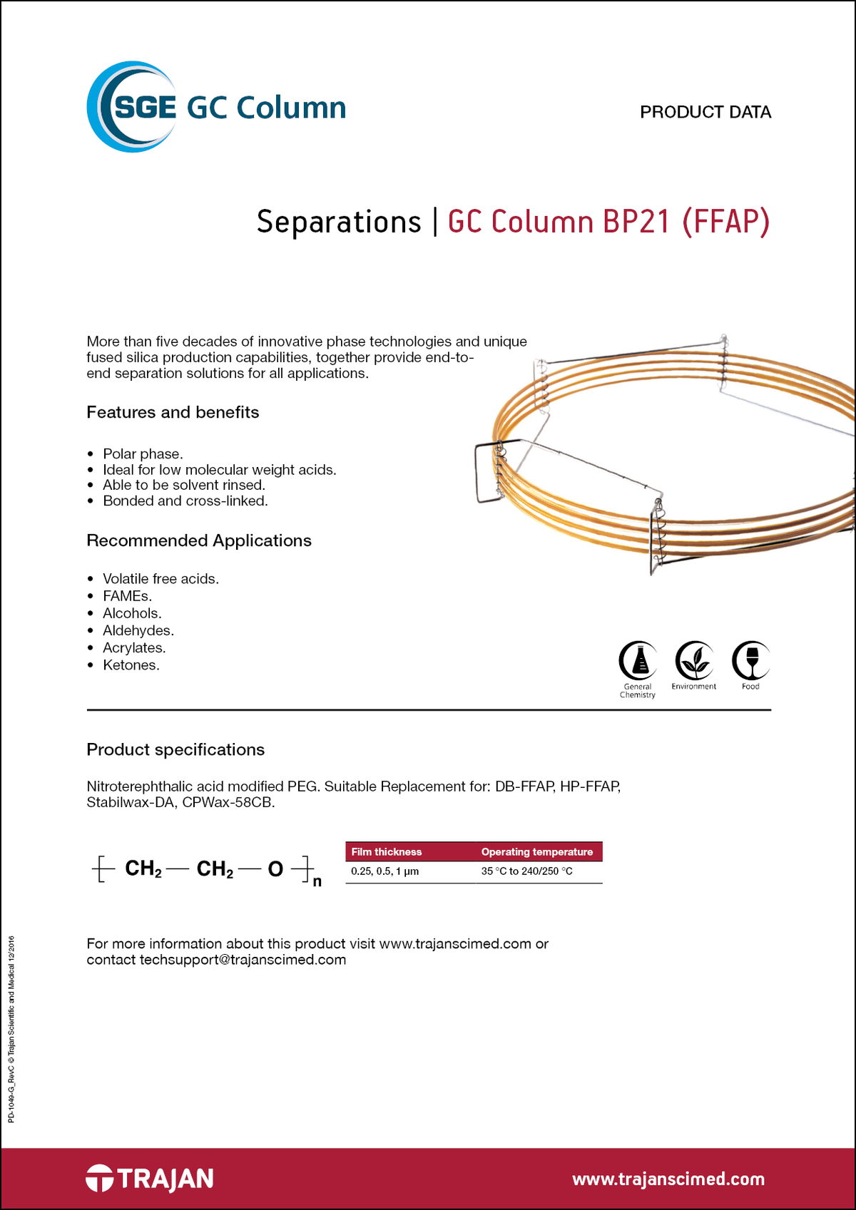BP21 (FFAP) GC columns