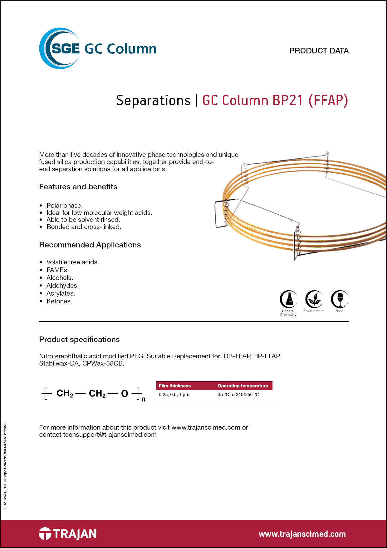 BP21 (FFAP) GC columns